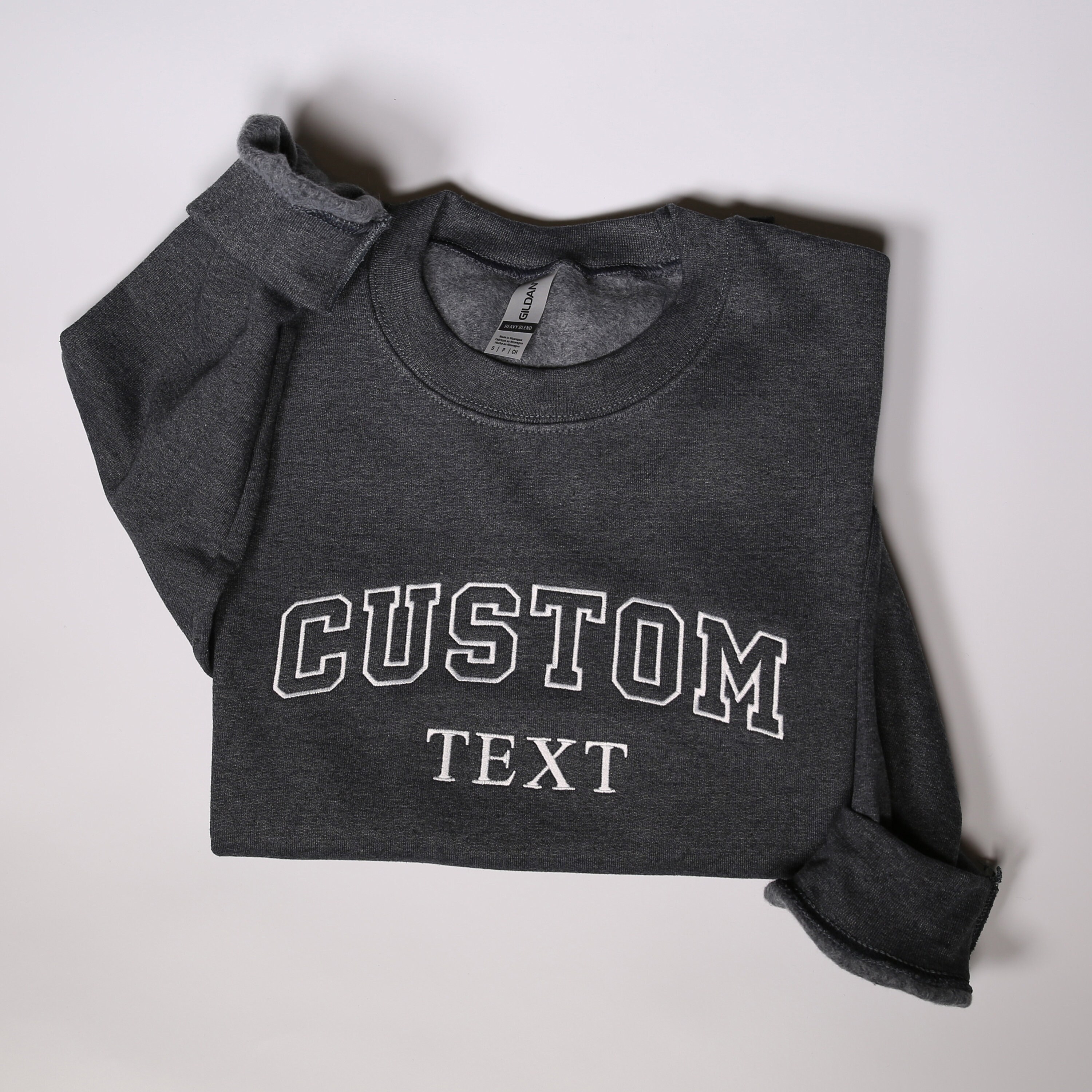 Custom Text Embroidered Sweatshirt, Personalized Embroidery Hoodie ...