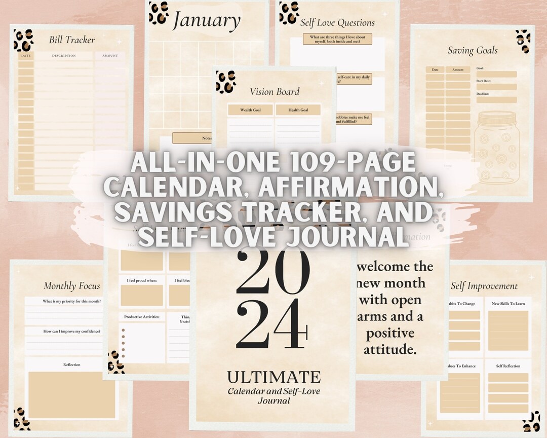 2024 All-in-one 109-page Calendar, Affirmation, Savings Tracker, and ...