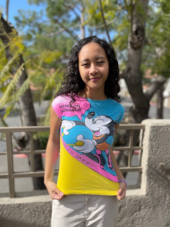 VINTAGE Disney Rare Sample Mickey and Donald shirt 80… - Gem