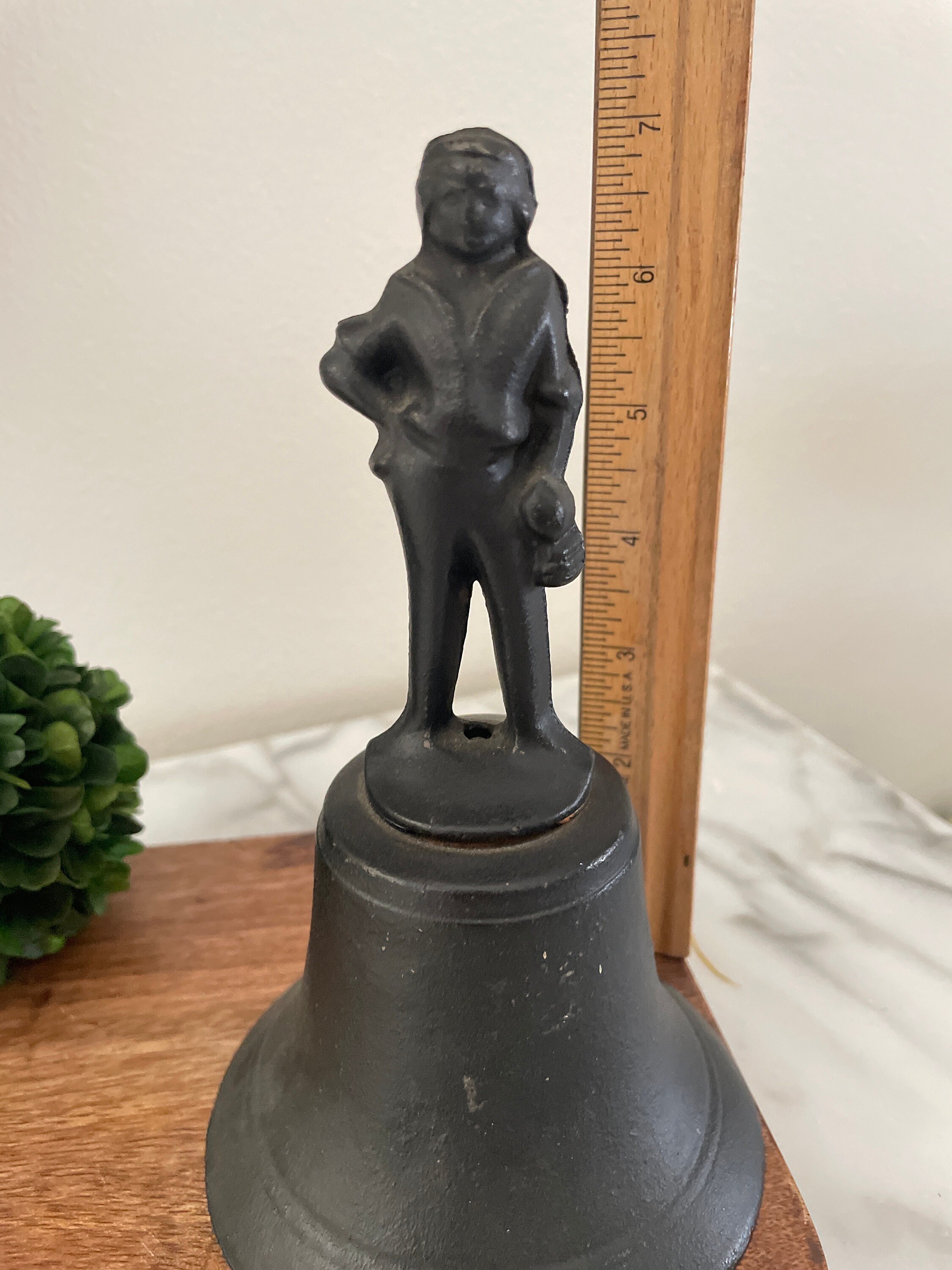 Vintage Cast Iron Bell With Colonial Man Figure - Etsy