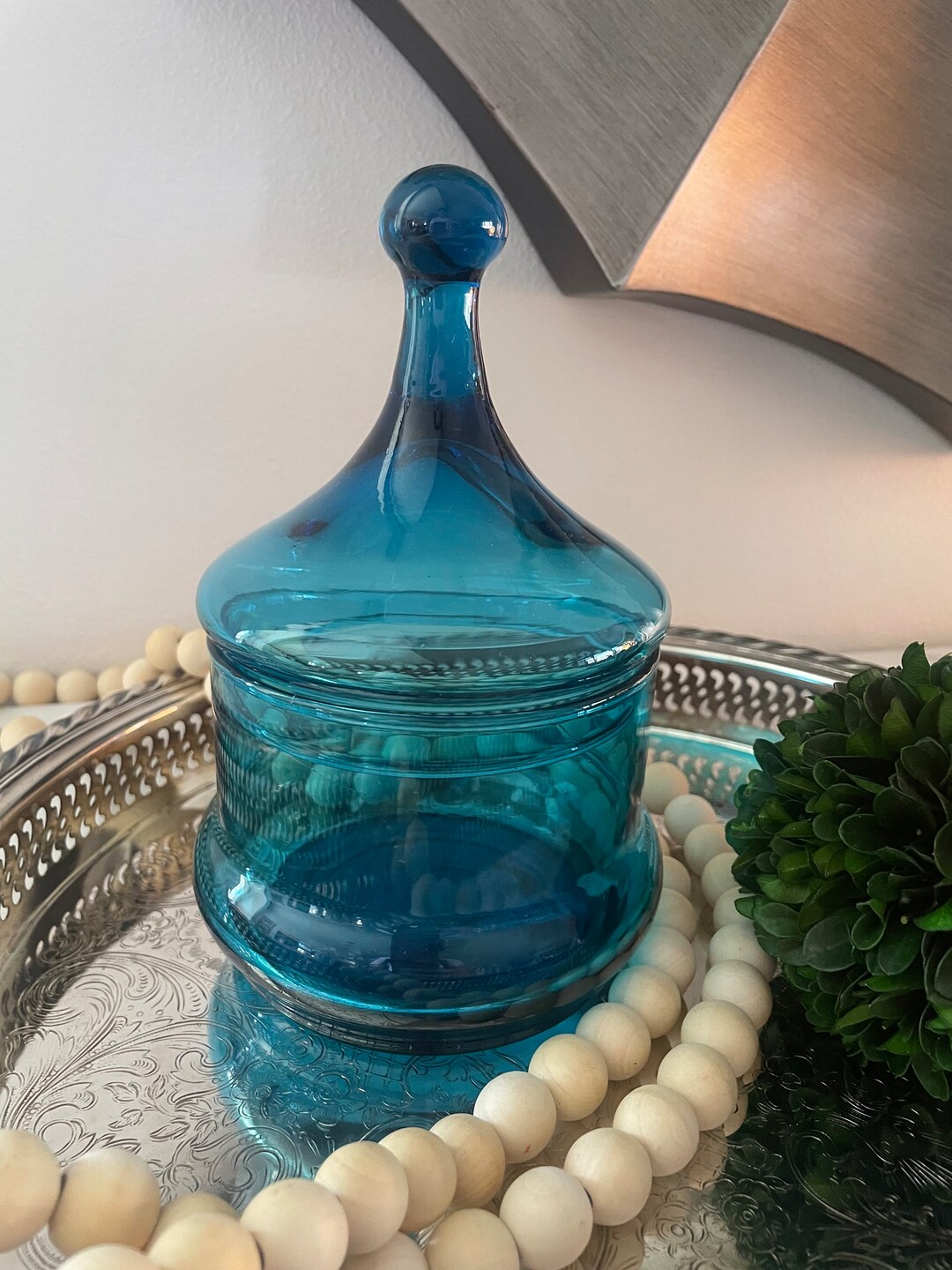 Vintage Blue Circus Tent Lid Apothecary Jar - Etsy