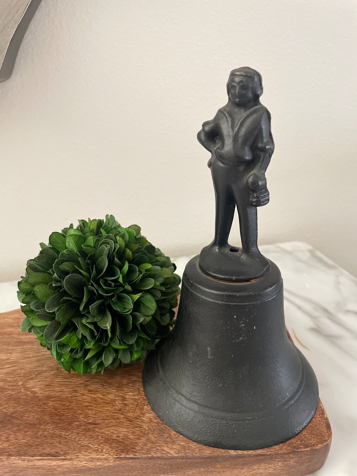 Vintage Cast Iron Bell With Colonial Man Figure - Etsy