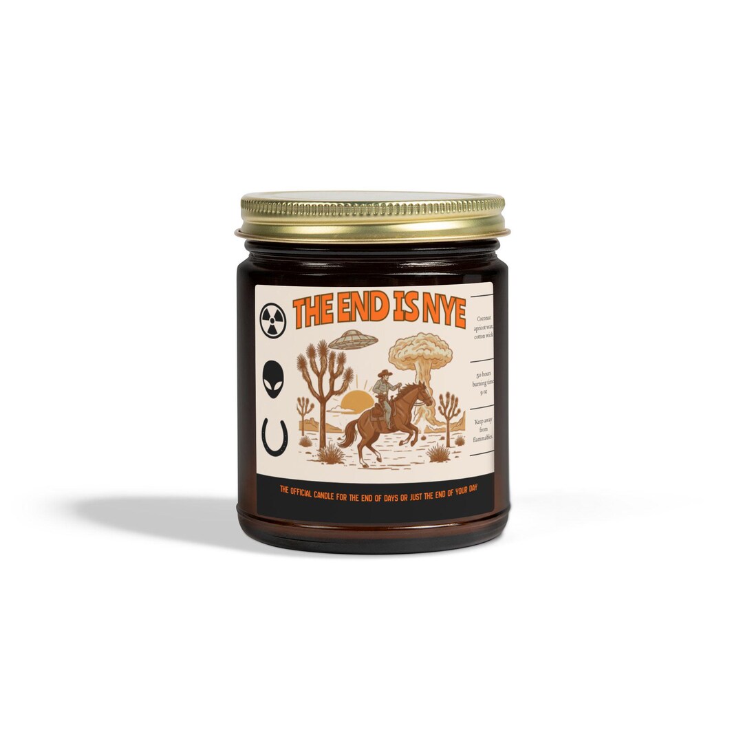 Retro Sci-fi End of Days Candle | Coconut Apricot Wax, 50-hour Burn ...
