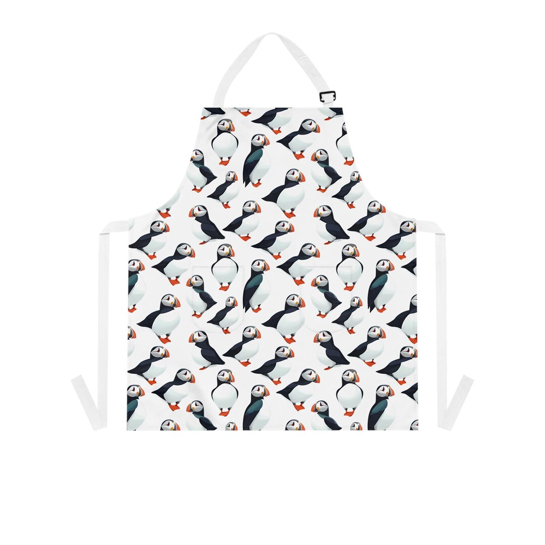 Puffin Bird Apron, Kitchen Apron, Cooking Apron, Chef Apron, Wildlife ...