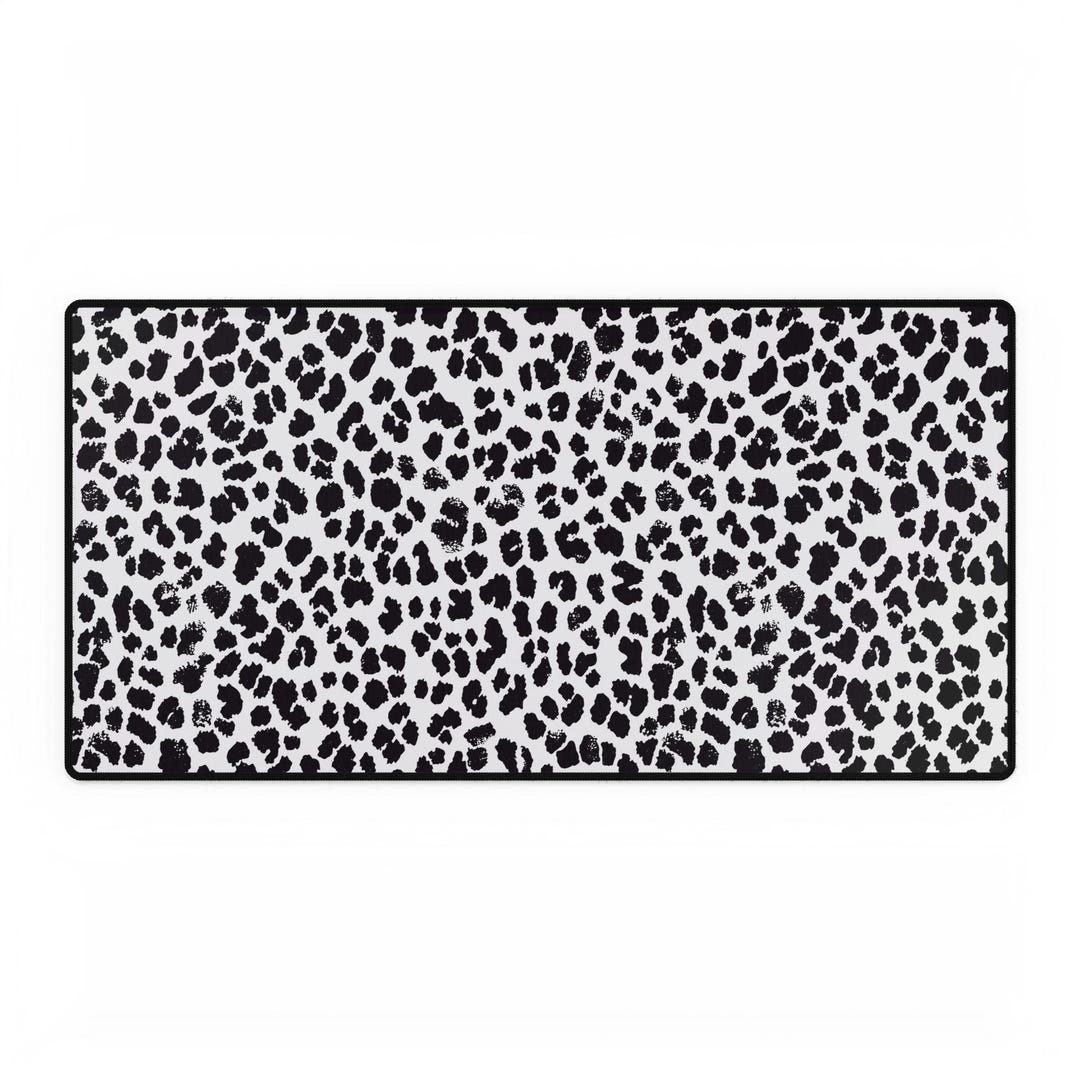 Desk Mats, Snow Leopard Print Desk Pad, Animal Print Mouse Pad, White ...