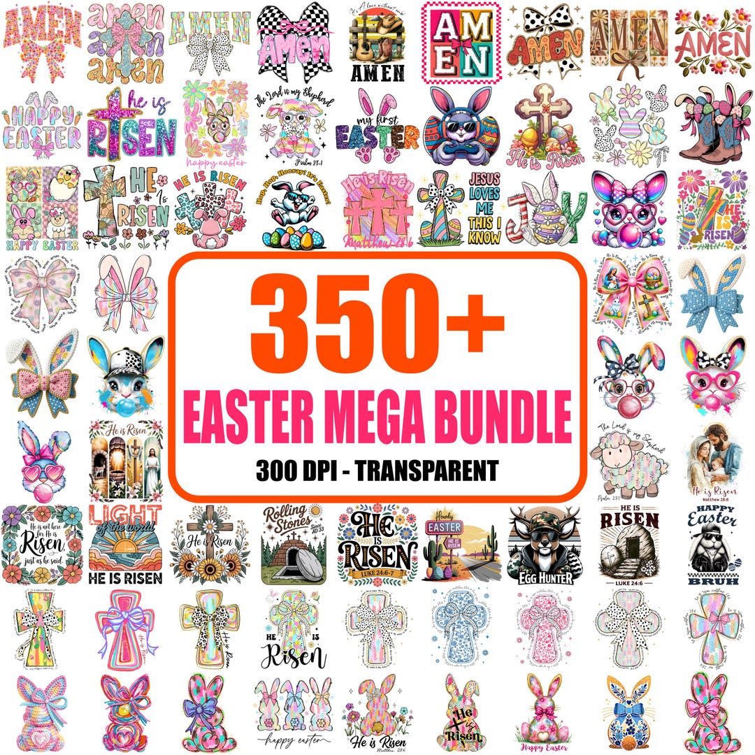 350+ Easter Mega Bundle Png, He is Risen Png, Christian Easter Png ...