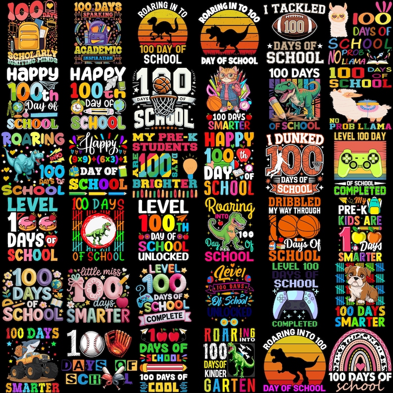 300+ 100 Days of School Png Bundle, 100th Day of School Clipart ...