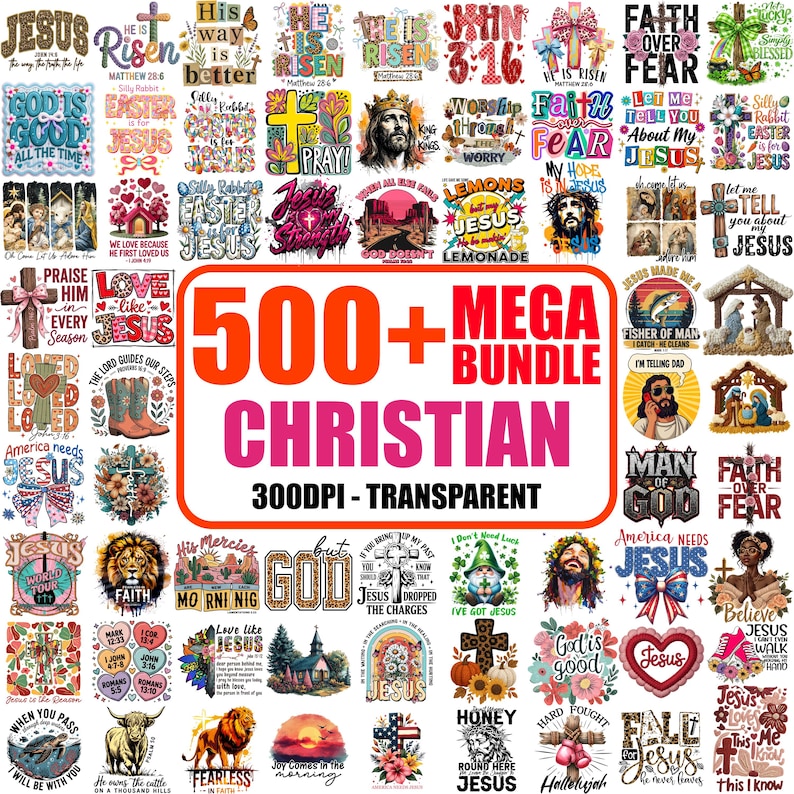 Christian PNG Mega Bundle, Faith Based Clipart (digital Download) - Etsy