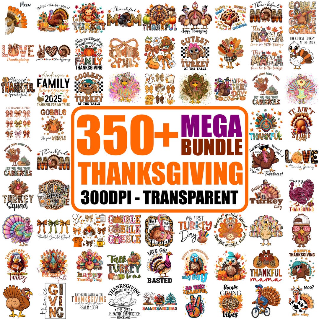 350+ Thanksgiving Bundle Png, Thanksgiving Mega Bundle Png, Turkey PNG ...