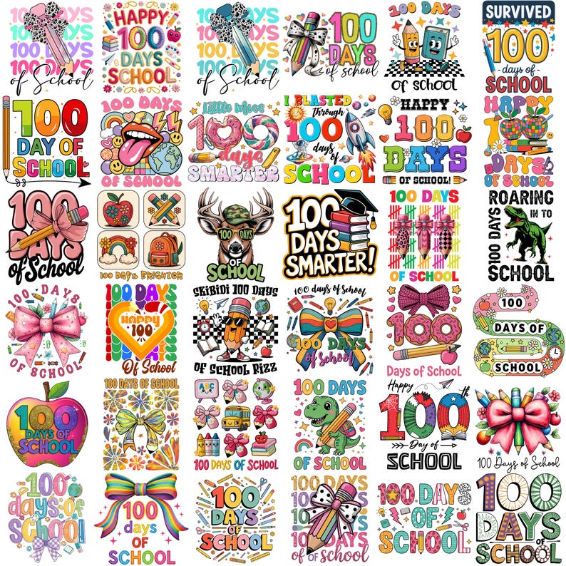 300+ 100 Days of School Png Bundle, 100th Day of School Clipart ...