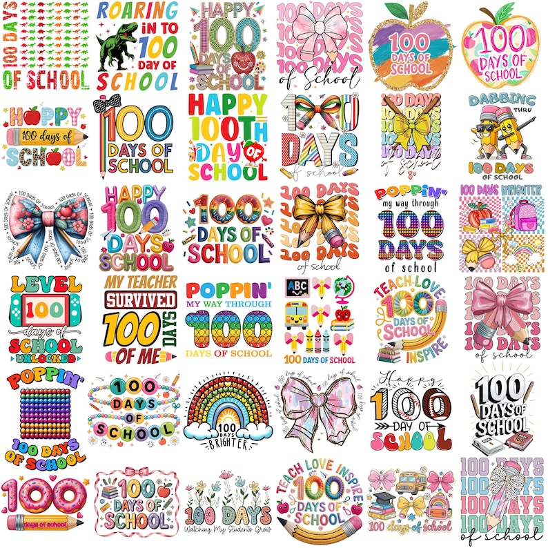300+ 100 Days of School Png Bundle, 100th Day of School Clipart ...
