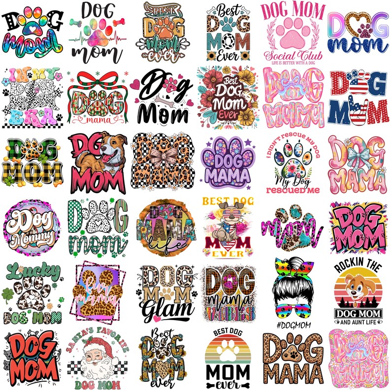 280+ Dog Mom PNG Clipart Mega Bundle, Sublimation Designs (digital ...