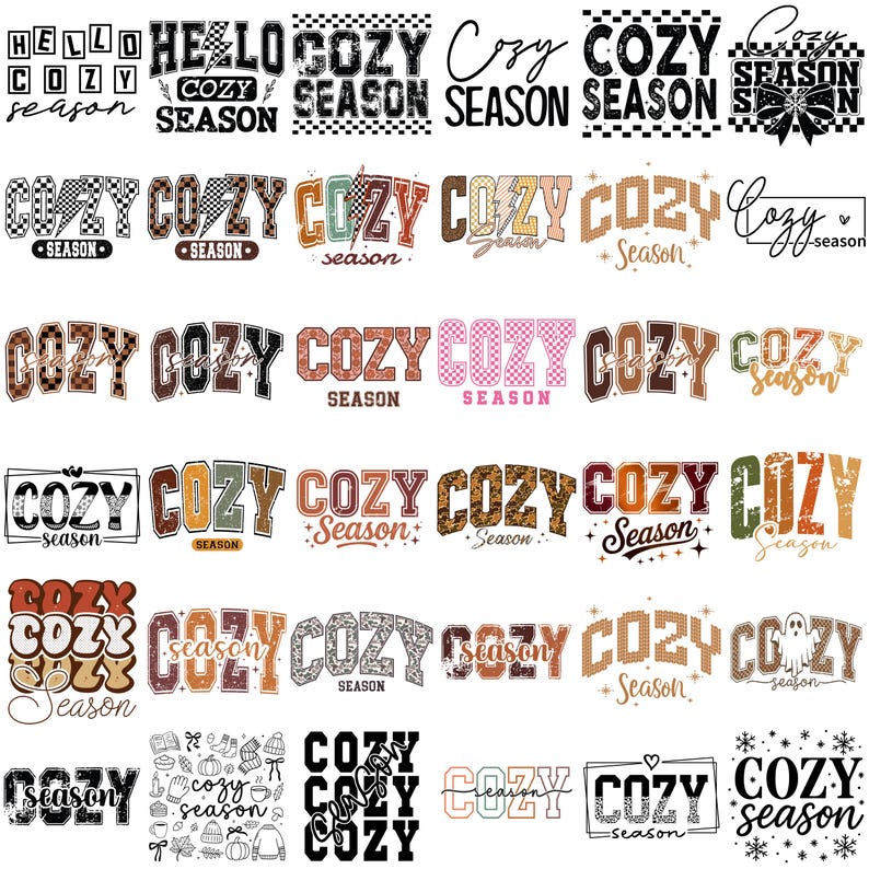 Cozy Seasons PNG Mega Bundle, Fall & Winter Clip Art (digital Download ...