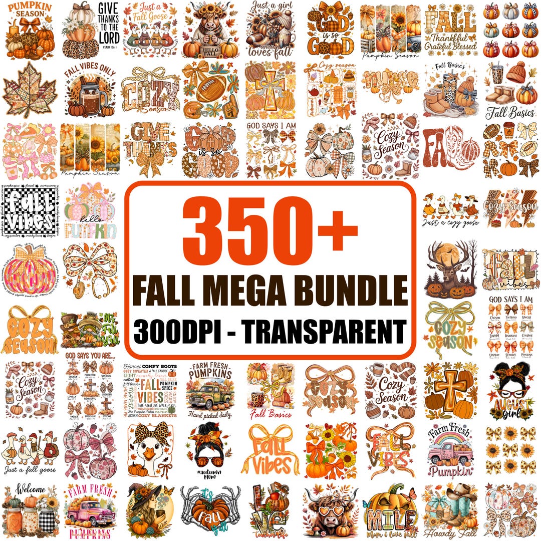 Fall Mega Bundle PNG, Autumn Thanksgiving Clipart (digital Download) - Etsy