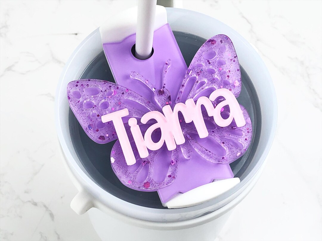 Stanley Name Plate for H2.0 30oz&40oz | Shiny Butterfly Stanley Name ...