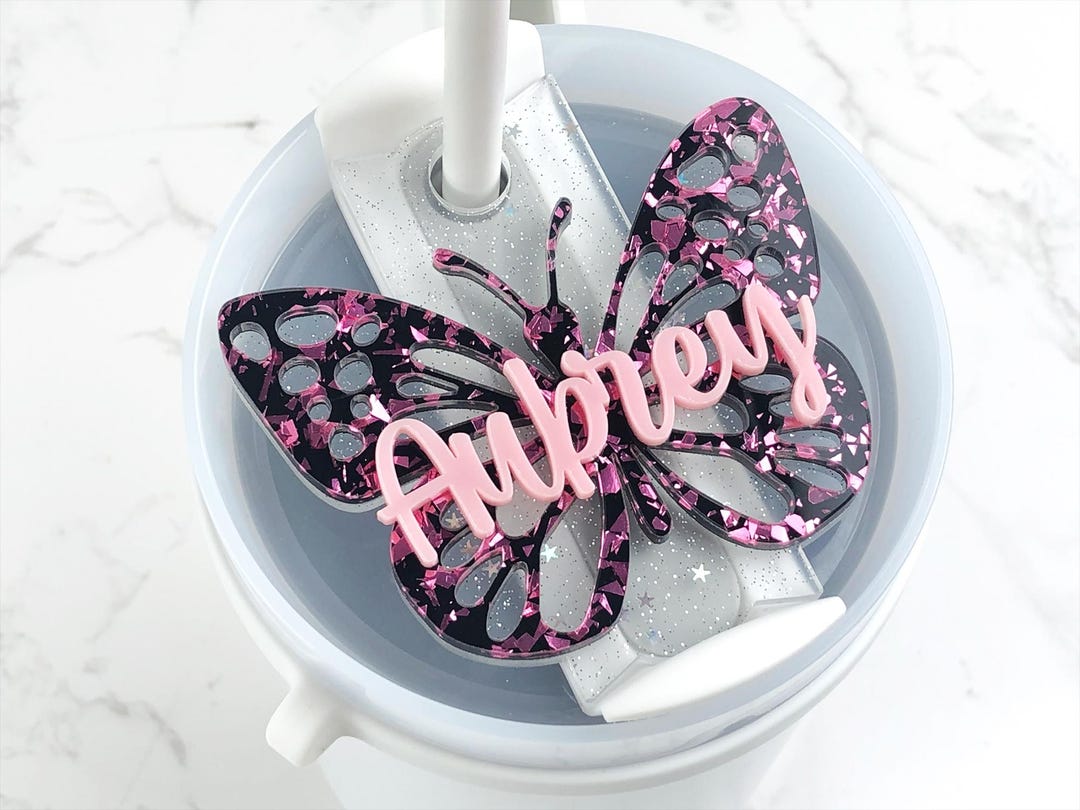 Stanley Name Plate for H2.0 30oz&40oz | Shiny Butterfly Stanley Name ...