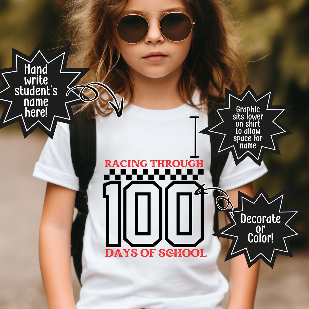 100 Day Celebration Shirt for Students Customized 100 Day of School ...