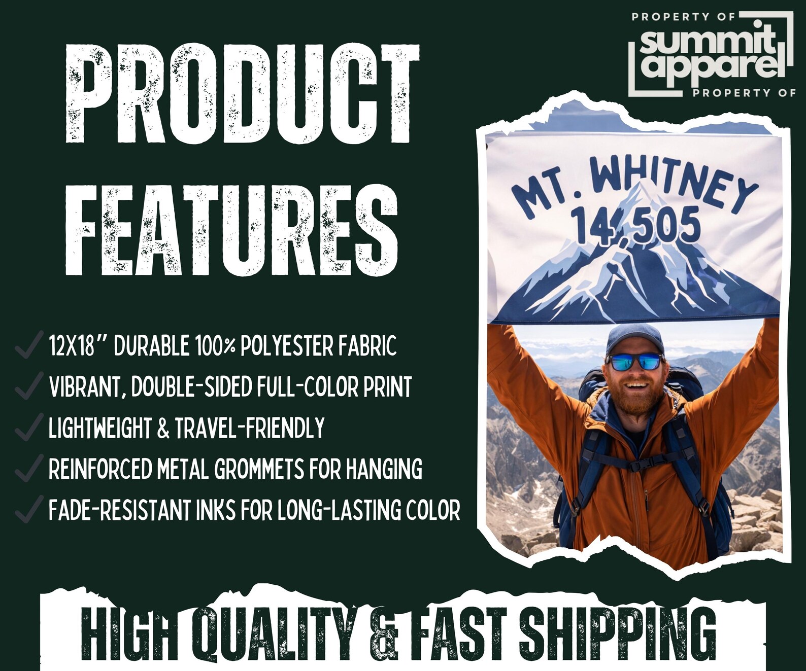 Personalized Mountain Elevation Flag, Summit Souvenir Gift - Etsy