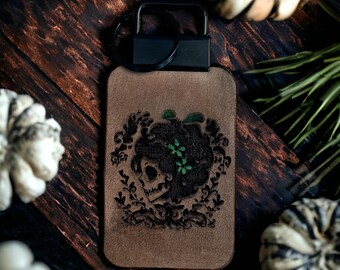 Leather Gothic Keychain, Skull Keychain, Custom Leather Keychain - Etsy