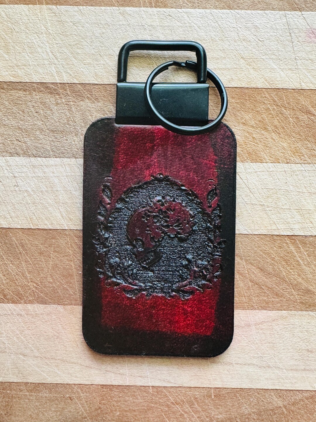 Leather Gothic Keychain, Skull Keychain, Custom Leather Keychain - Etsy