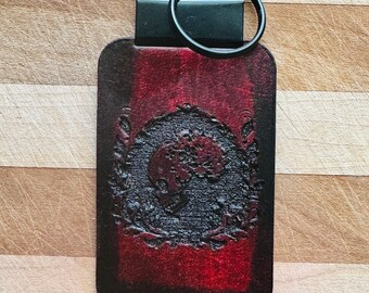 Leather Gothic Keychain, Skull Keychain, Custom Leather Keychain - Etsy