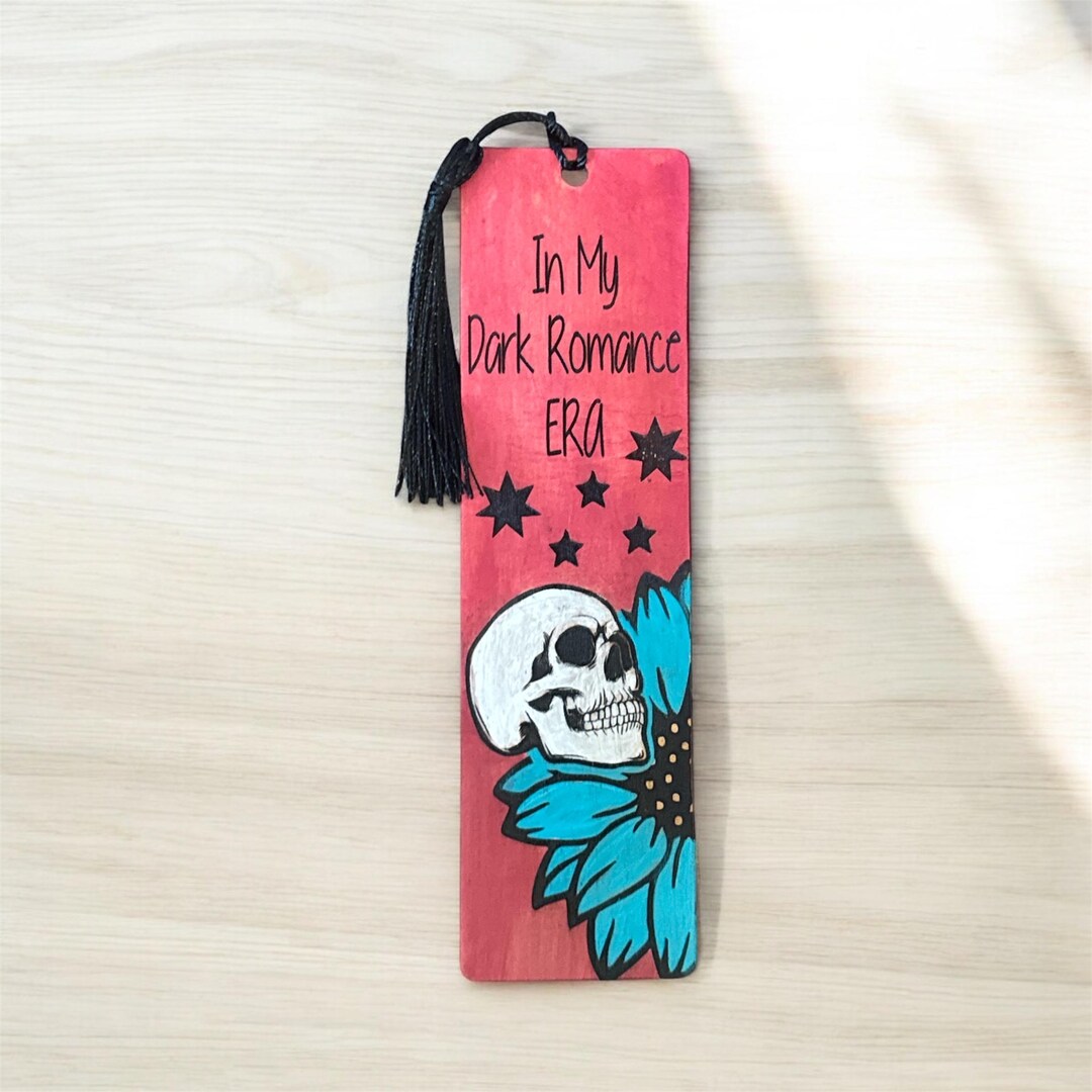 Hand-painted Hand-tooled Leather Bookmark | 2x7 Inch Custom Gothic ...