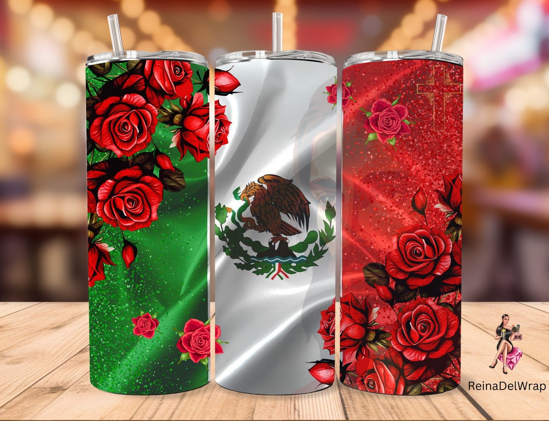 Flag Mexico Cristo Jesus Tumbler Wrap 20oz PNG Digital Sublimation Wrap ...