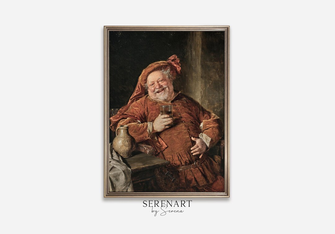 Falstaff Vintage Oil Painting Print: Rustic Bar Wall Art (digital ...