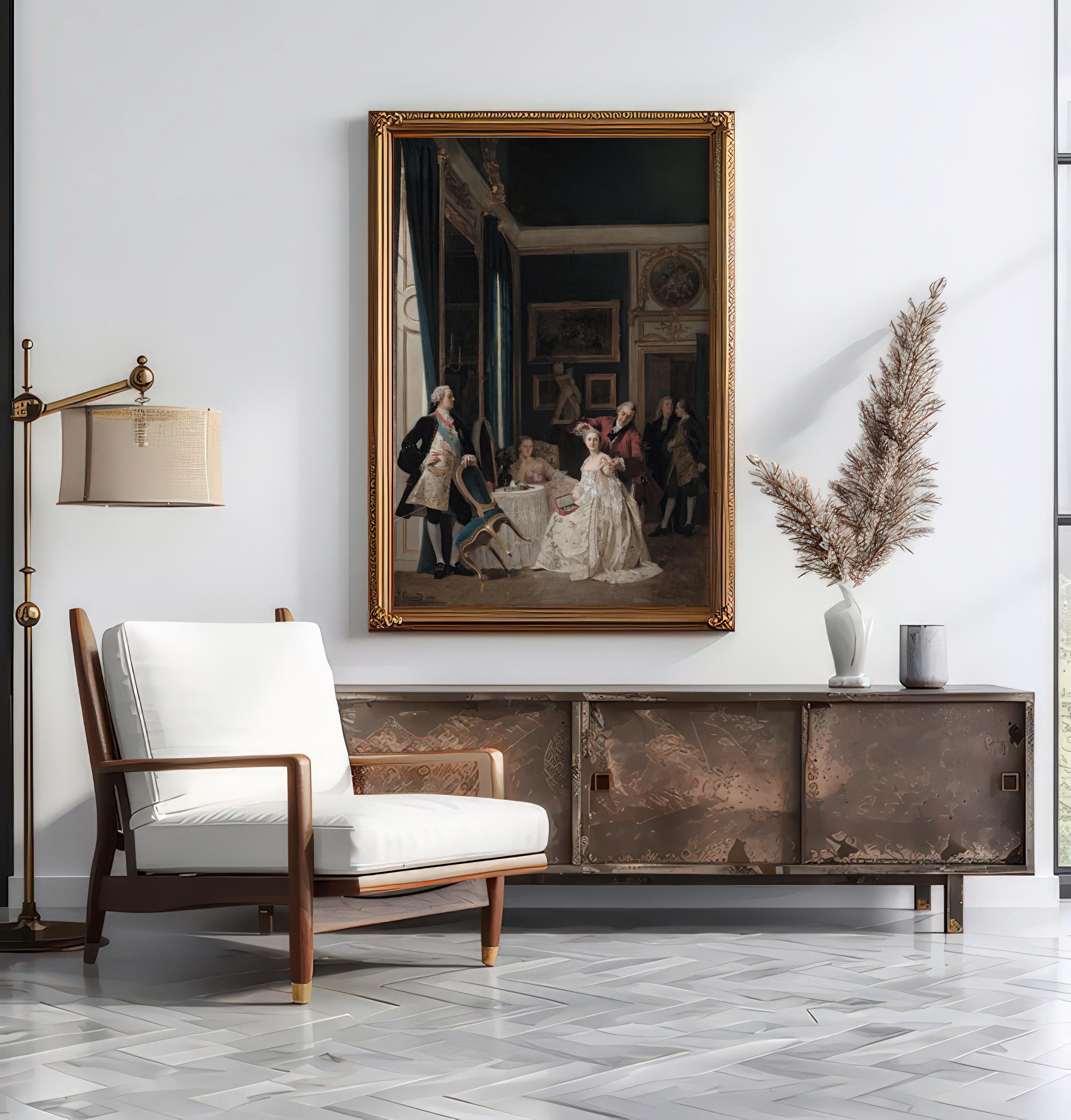 The Royal Court Oil Painting Wall Art, Rustic & Primitive Digital Print ...