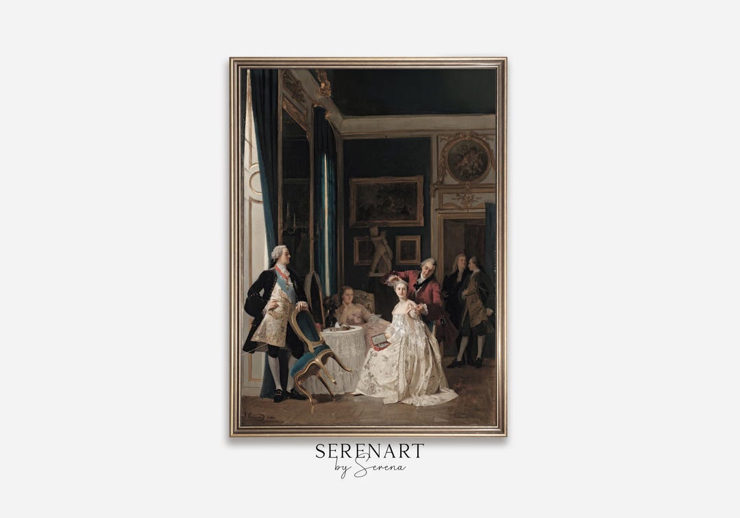 19th Century Royal Court Oil Painting: Vintage Figurative Art (digital ...