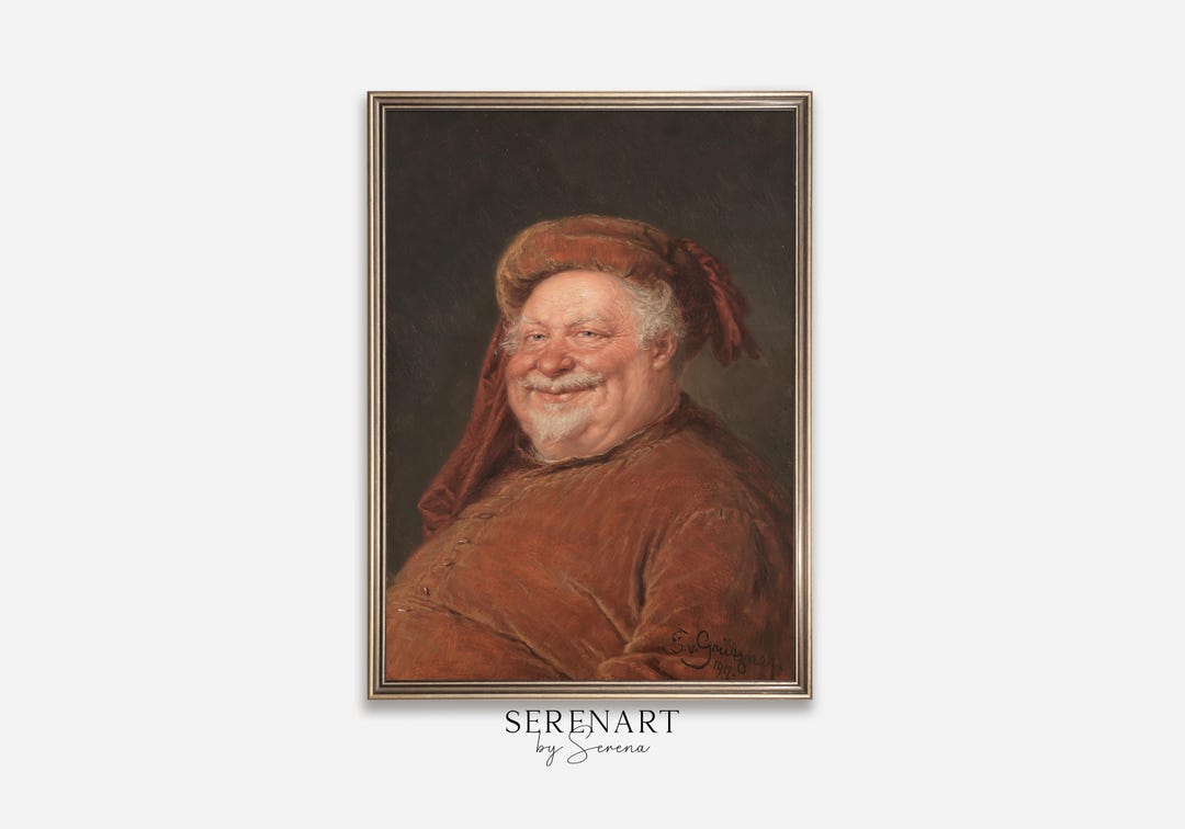 Falstaff Portrait Print: Vintage Oil Painting Wall Art (digital ...