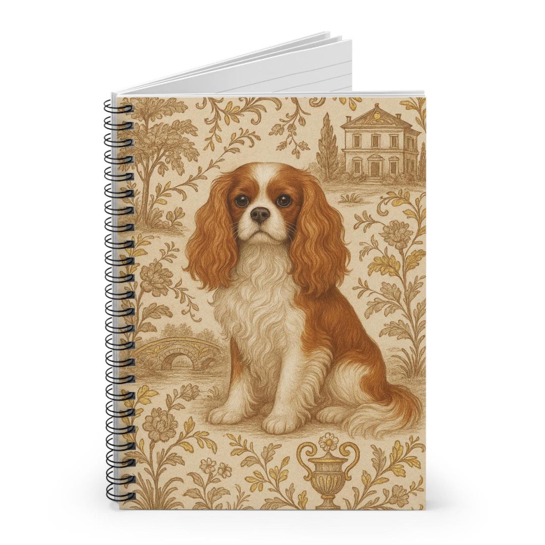 Cavalier King Charles Spaniel Notebook: Spiral Toile Lined Journal - Etsy