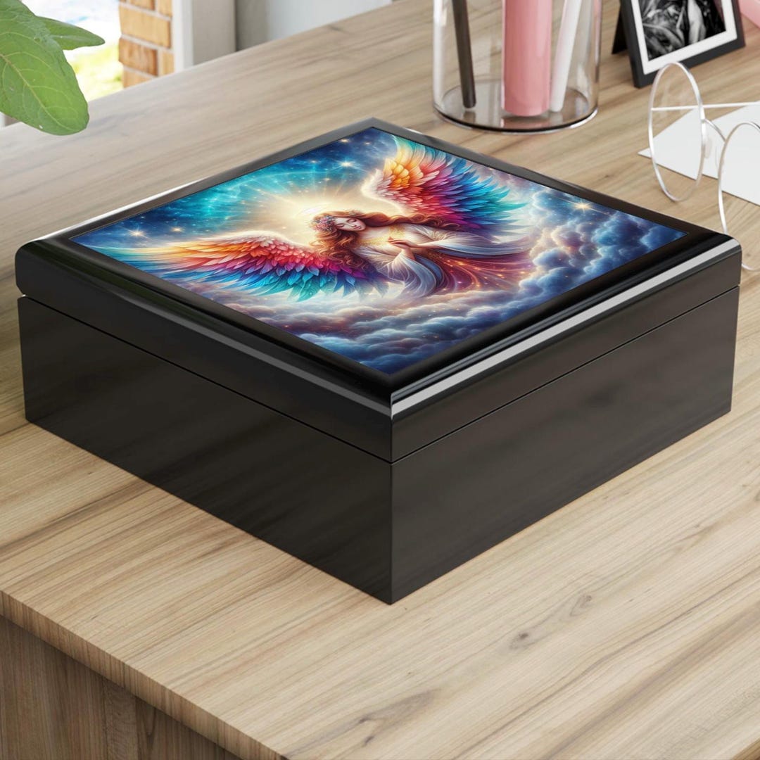 Angel Wings Jewelry Box, Fantasy Storage, Gift for Her, Spiritual Decor ...