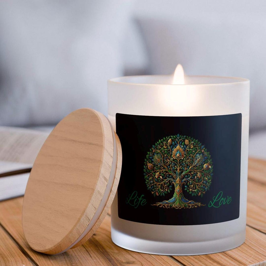 Tree Frosted Glass Candle Gift, Aromatherapy, Meditation, Home Decor ...