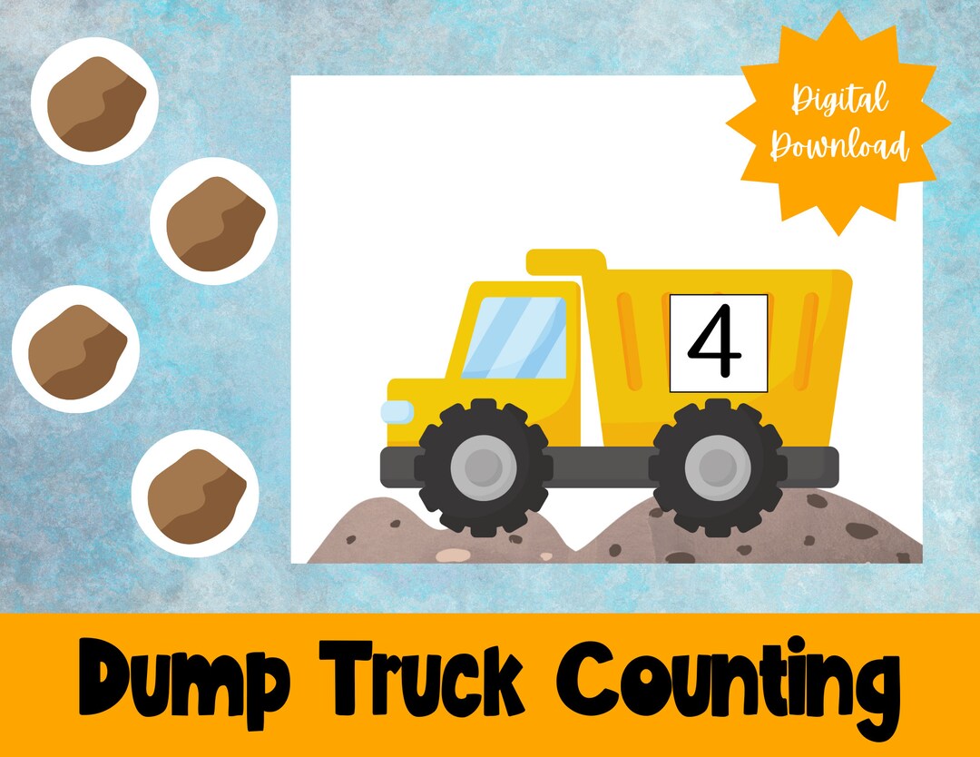 Dump Truck Counting Activity: Homeschool Printable (PDF) - Etsy