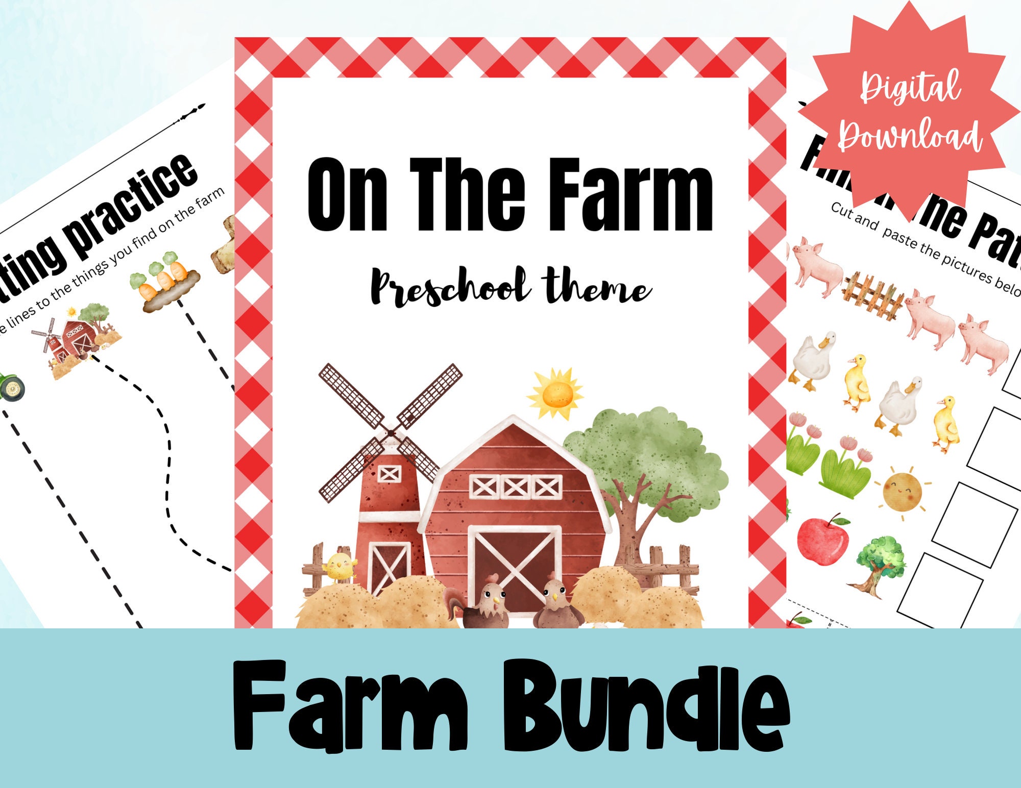 Farm Preschool Activity Bundle: Toddler Learning Printables (PDF) - Etsy