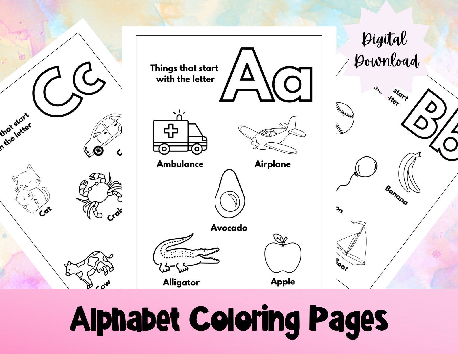 Alphabet Coloring Pages, Coloring Letters, Preschool Learning, Alphabet ...