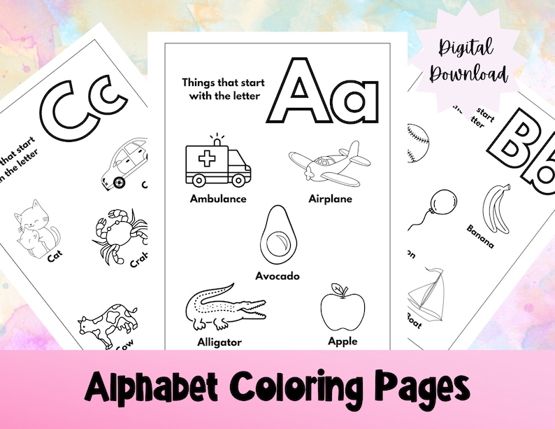 Alphabet Coloring Pages, Coloring Letters, Preschool Learning, Alphabet ...
