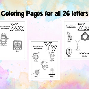 Alphabet Coloring Pages: Preschool Learning Worksheets (PDF) - Etsy