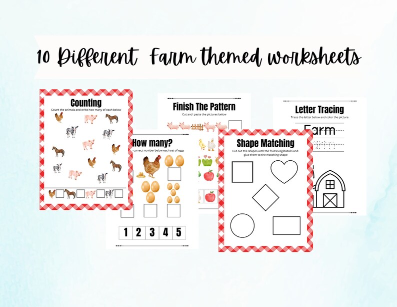 Farm Preschool Activity Bundle: Toddler Learning Printables (PDF) - Etsy