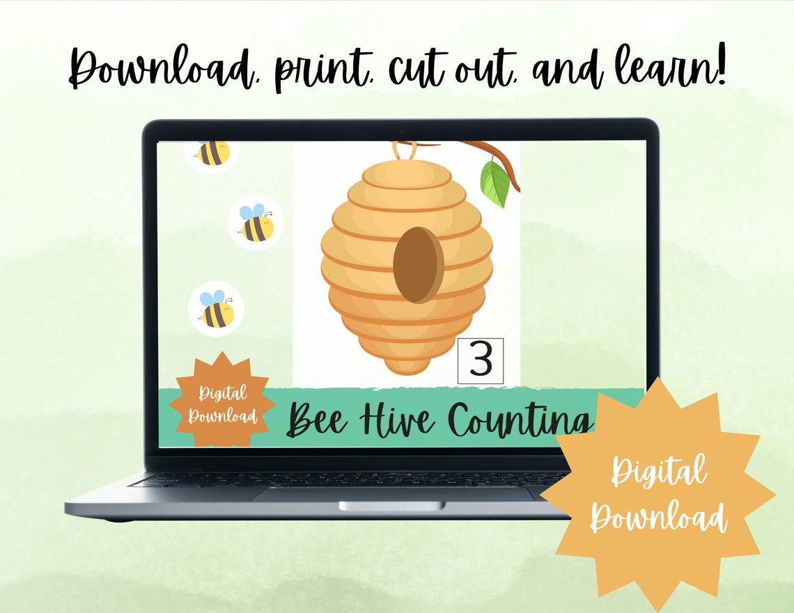 Bee Hive Counting Activity, Preschool Counting Activity, Bee Counting ...