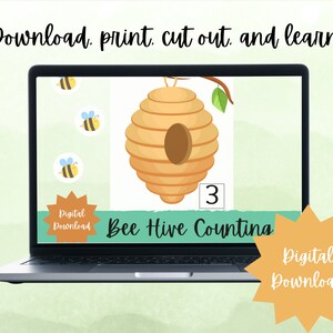 Bee Hive Counting Activity: Preschool Worksheet (digital Download ...
