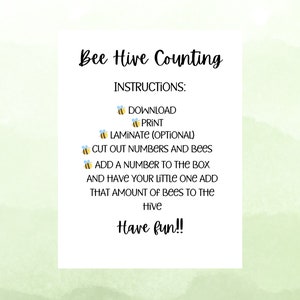 Bee Hive Counting Activity: Preschool Worksheet (digital Download ...