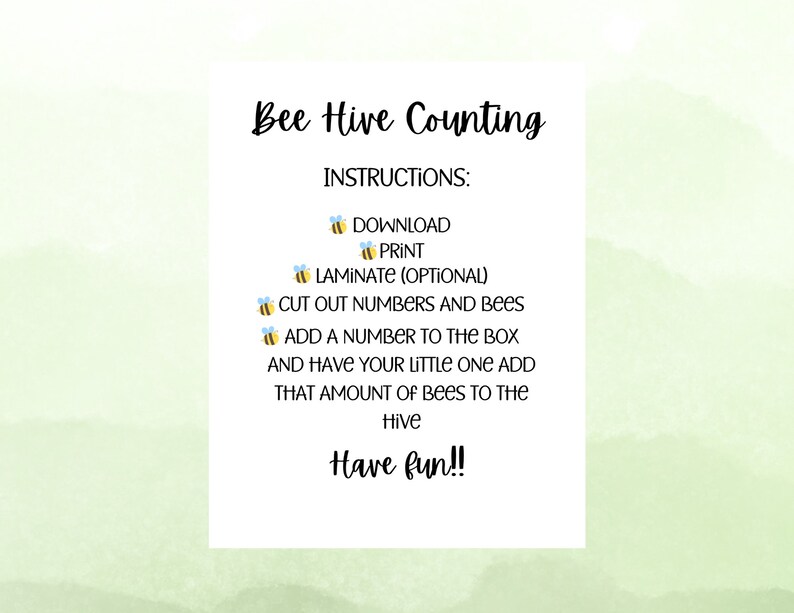 Bee Hive Counting Activity, Preschool Counting Activity, Bee Counting ...