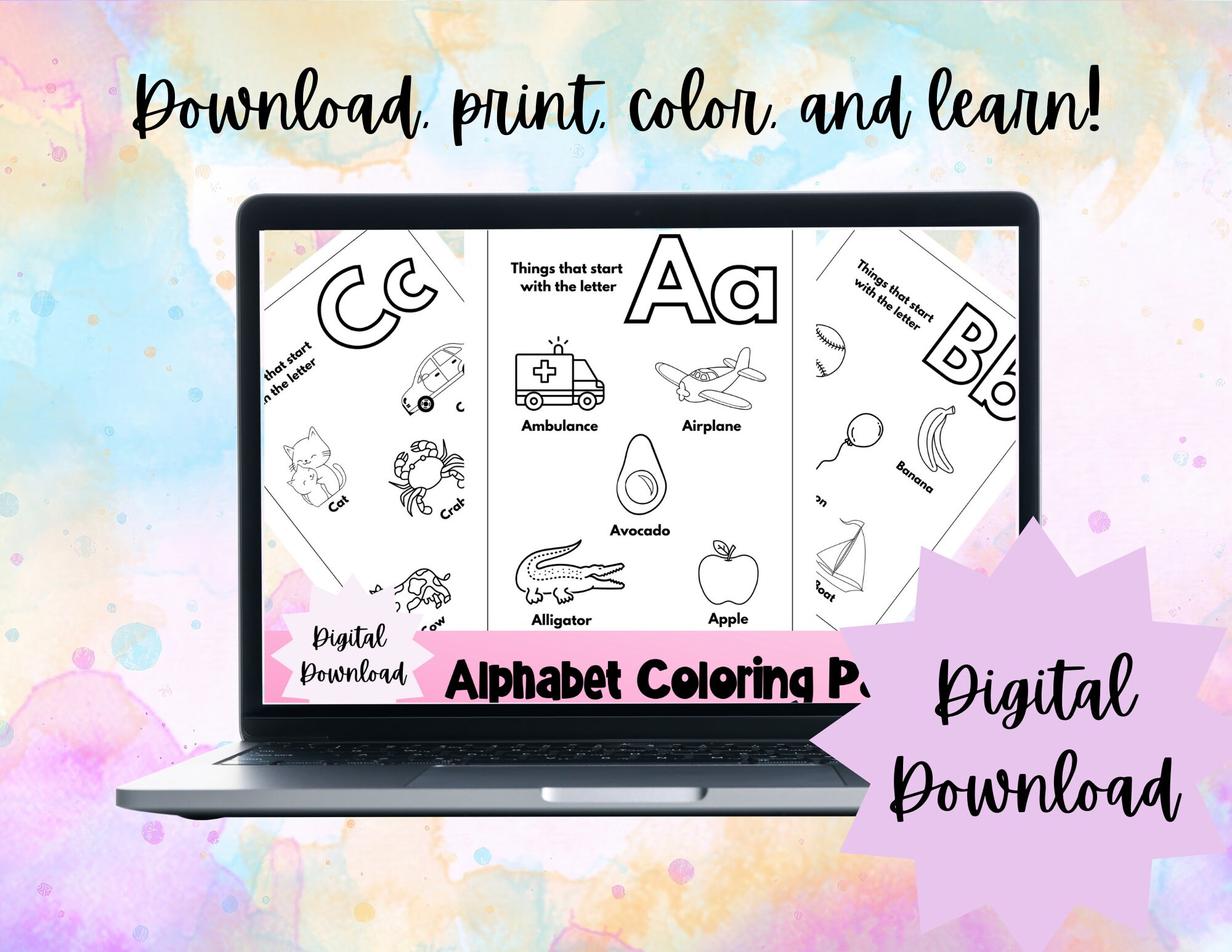 Alphabet Coloring Pages, Coloring Letters, Preschool Learning, Alphabet ...