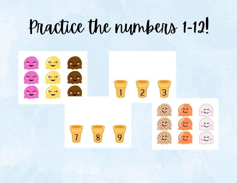 Ice Cream Counting Worksheet: Preschool Printable (PDF) - Etsy