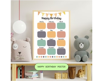 Classroom Birthday Poster (digital, Printable) - Etsy