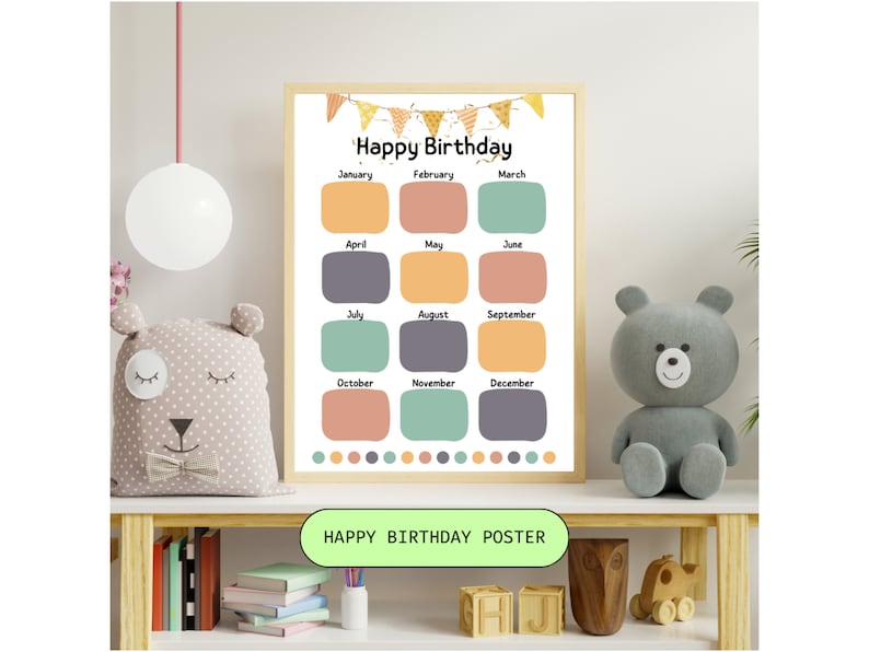 Classroom Birthday Poster / Editable and Fun Design/class Birthday ...