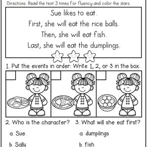 2 Comprehensive Sequencing Reading Comprehension Workbook for Kids ...