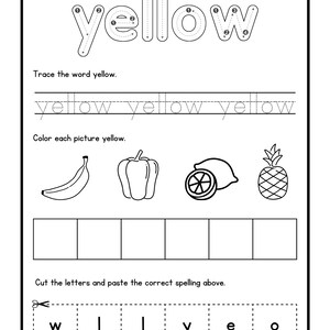 Color Worksheets for Kids - Set of 9 Digital Printable Sheets/color ...